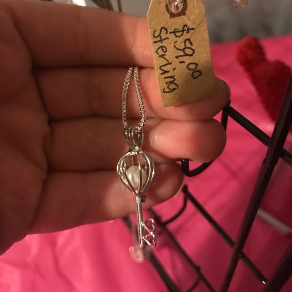 Jewelry | Vantel Pearls Key Charm Cage Necklace | Poshmark